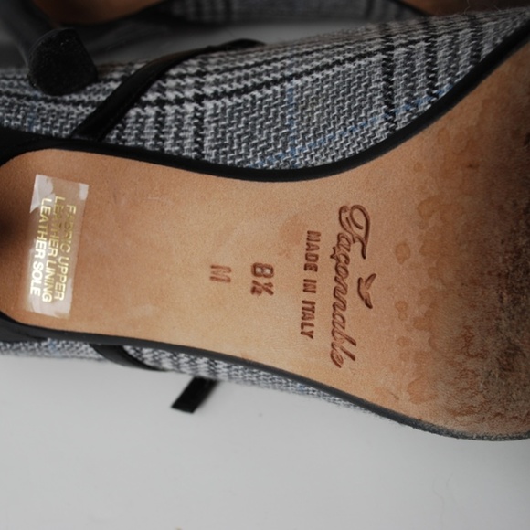 Faconnable | Shoes | Faconnable Gray Plaid Pumps 3d Flower Size 85m ...